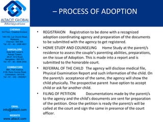Procedures for legal adoption of children in india– a study | PPT
