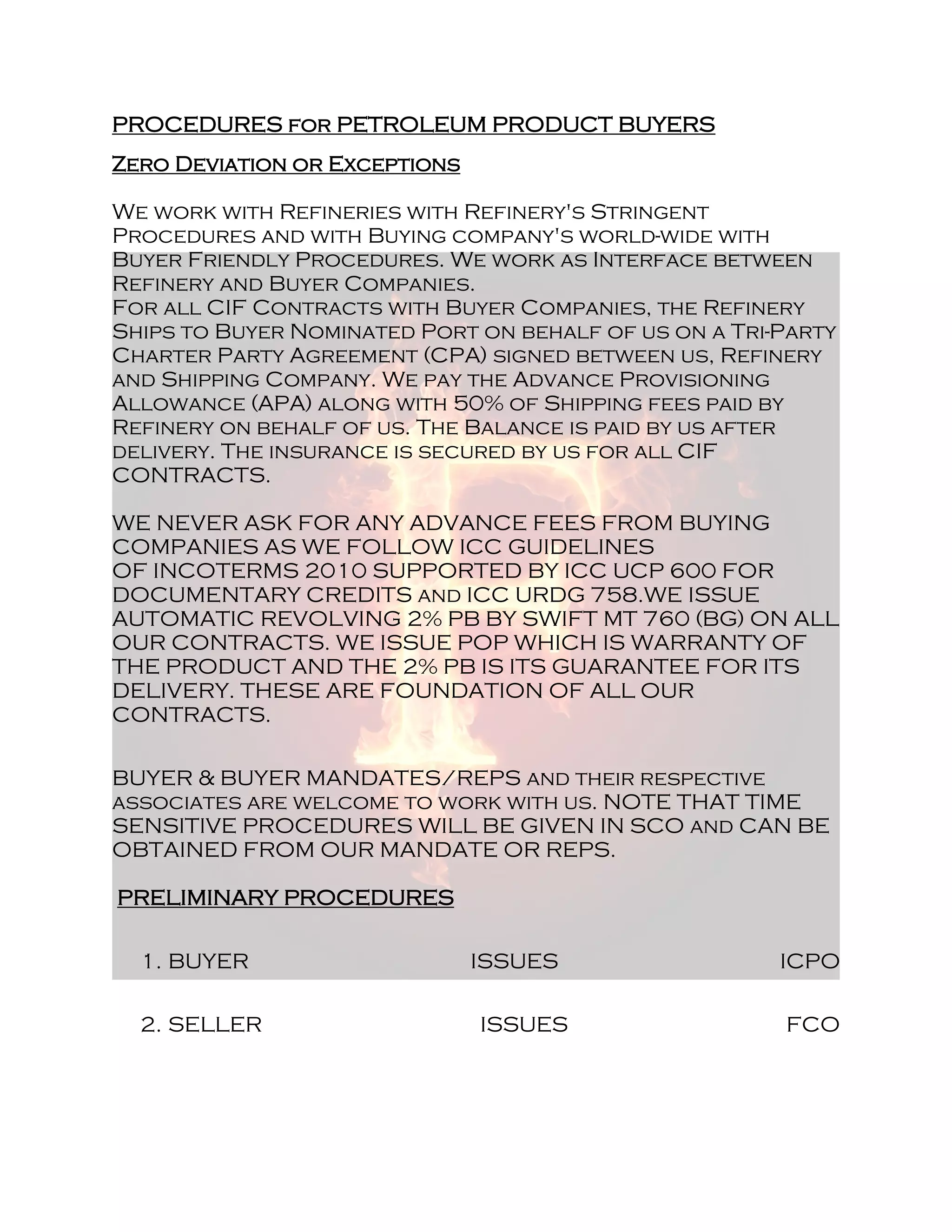 Procedures for Petroleum Product Buyers | PDF