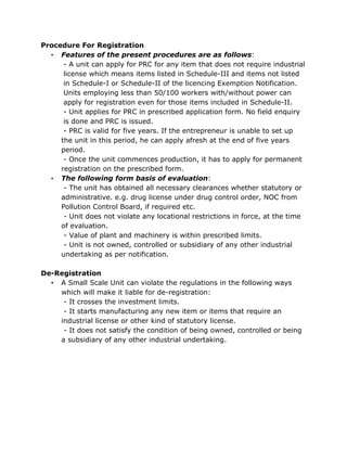 Procedures For Small Scale Industrial Licensing | DOC