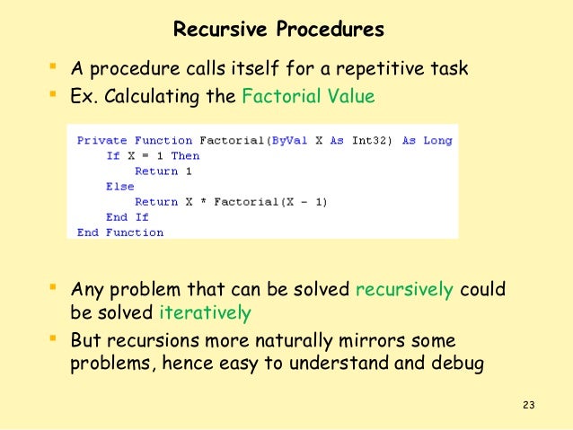 Procedures Functions Structures In Vbnet