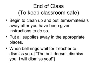 Procedures in classroom | PPT