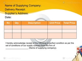 Procedures in receiving and storing tools and materials | PPTX