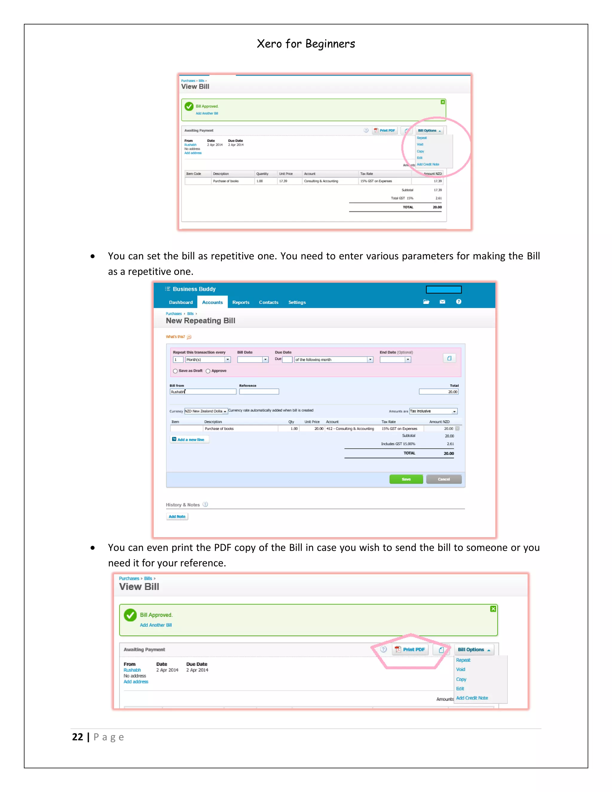 Procedures in xero accounting application | PDF