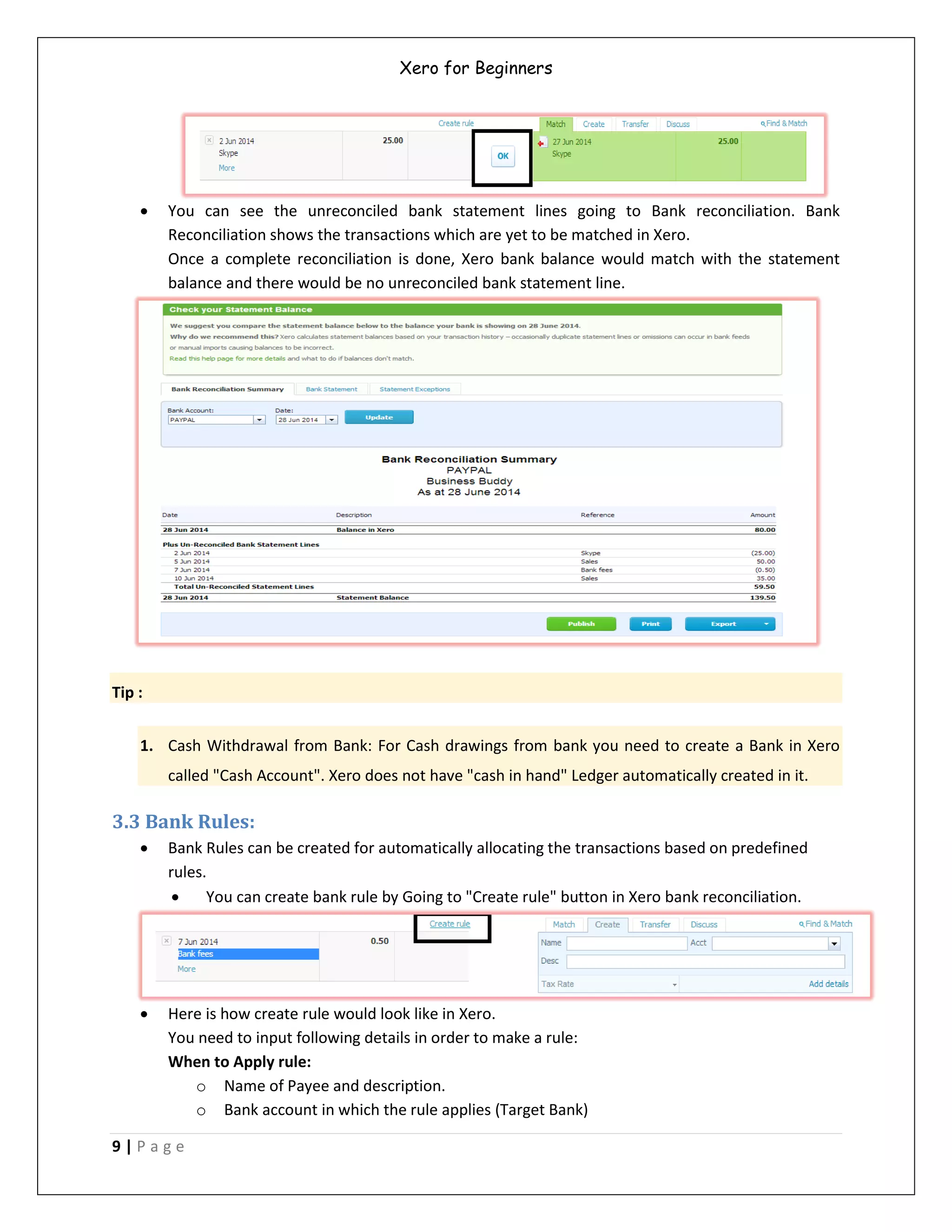 Procedures in xero accounting application | PDF