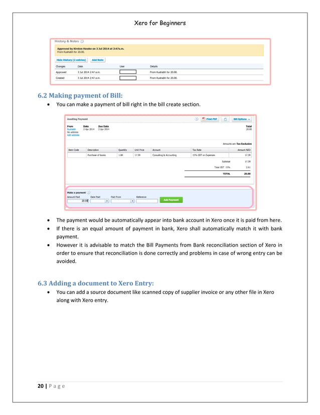 Procedures in xero accounting application | PDF | Business Banking ...