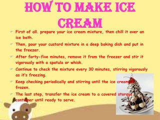Procedure Text How To Make Ice Cream