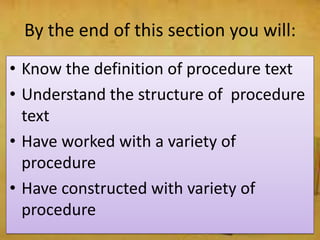 Procedure text | PPT