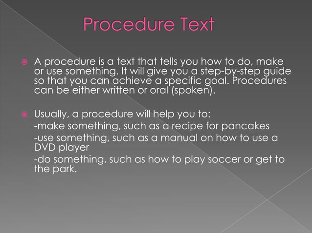 Procedure text | PPTX