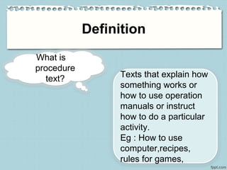 Procedure text | PPT