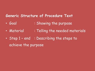 Procedure text | PPT