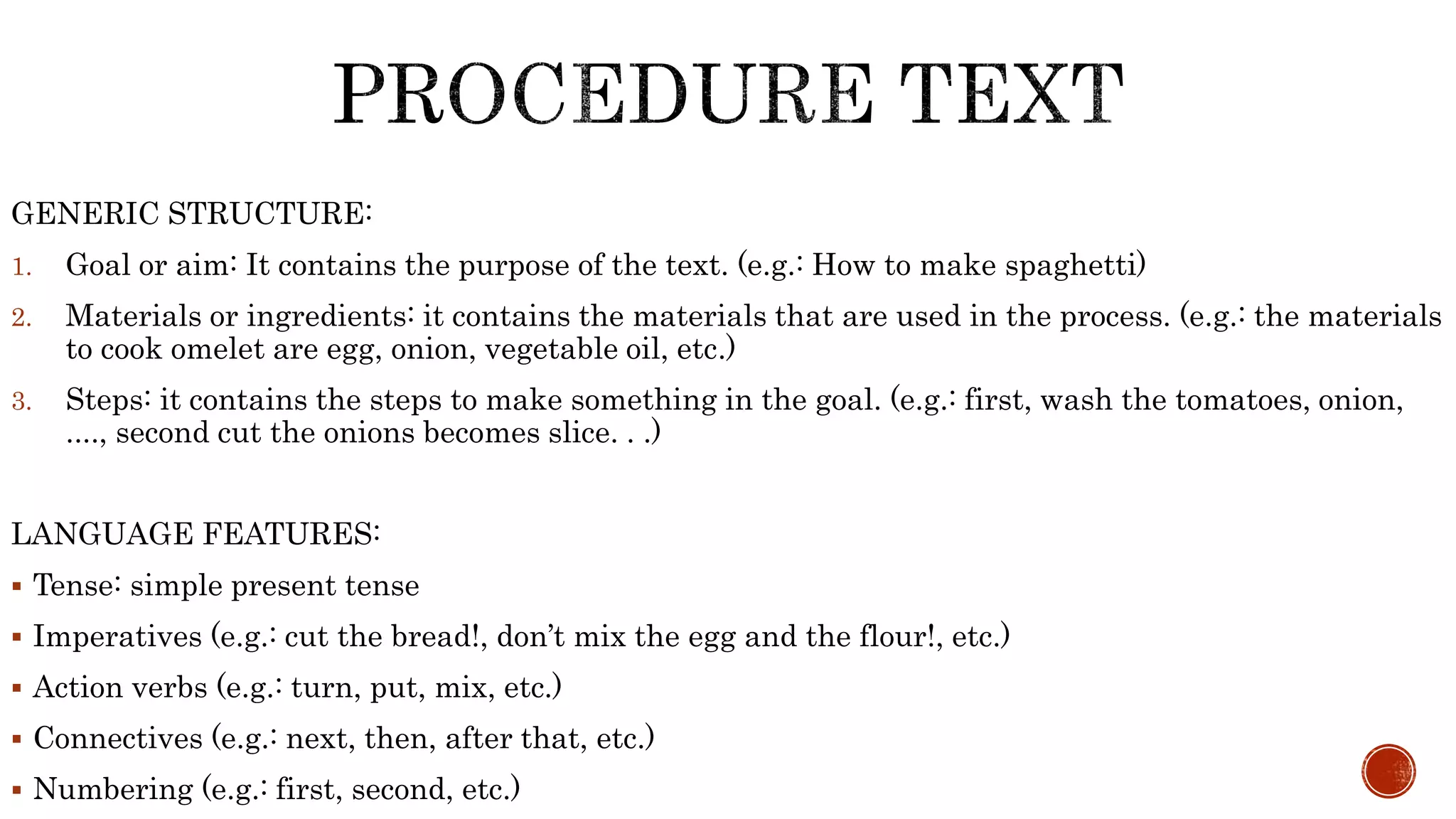 Procedure text | PPTX