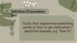 procedure text that wiil help you learn english | PPT