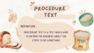 Procedure text about recipe and how to make food | PDF