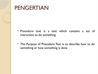 Materi Pembelajran Bahasa Inggris Procedure Text | PPTX
