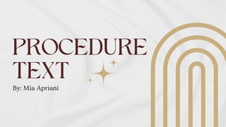 POWER POINT PROCEDUR TEXT (Teks Prosedur) Materi bahasa inggris | PDF