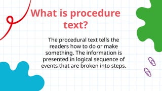 procedure text education to teach procedure text | PPT