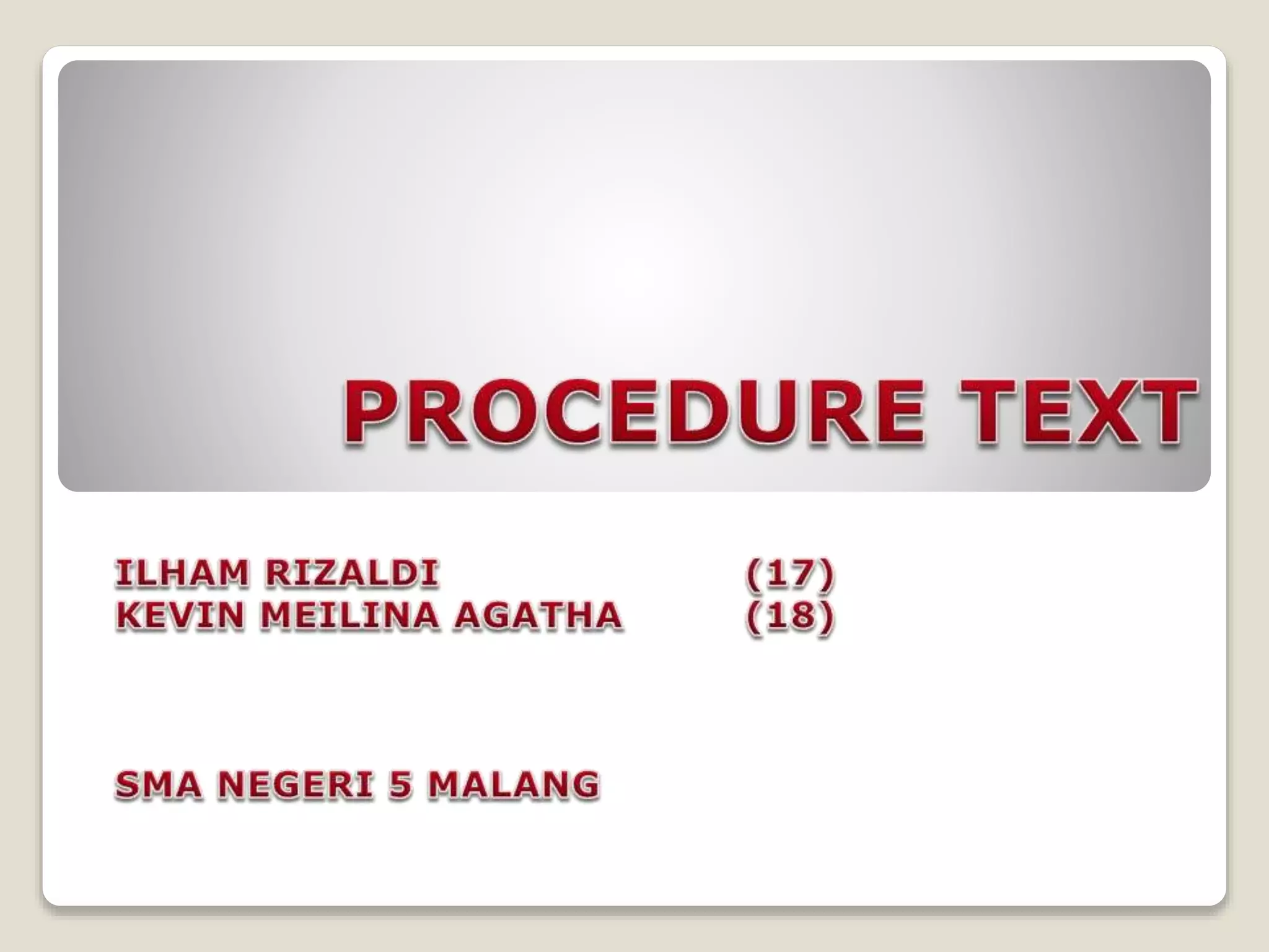 Contoh Procedure Text (HOW TO USE RICE COOKER) | PPTX