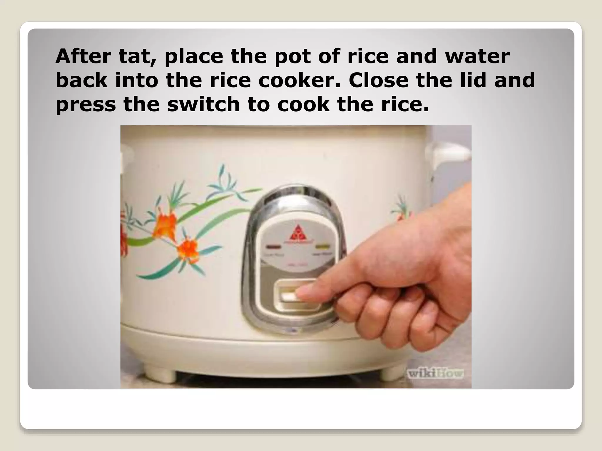 Contoh Procedure Text (HOW TO USE RICE COOKER) | PPTX
