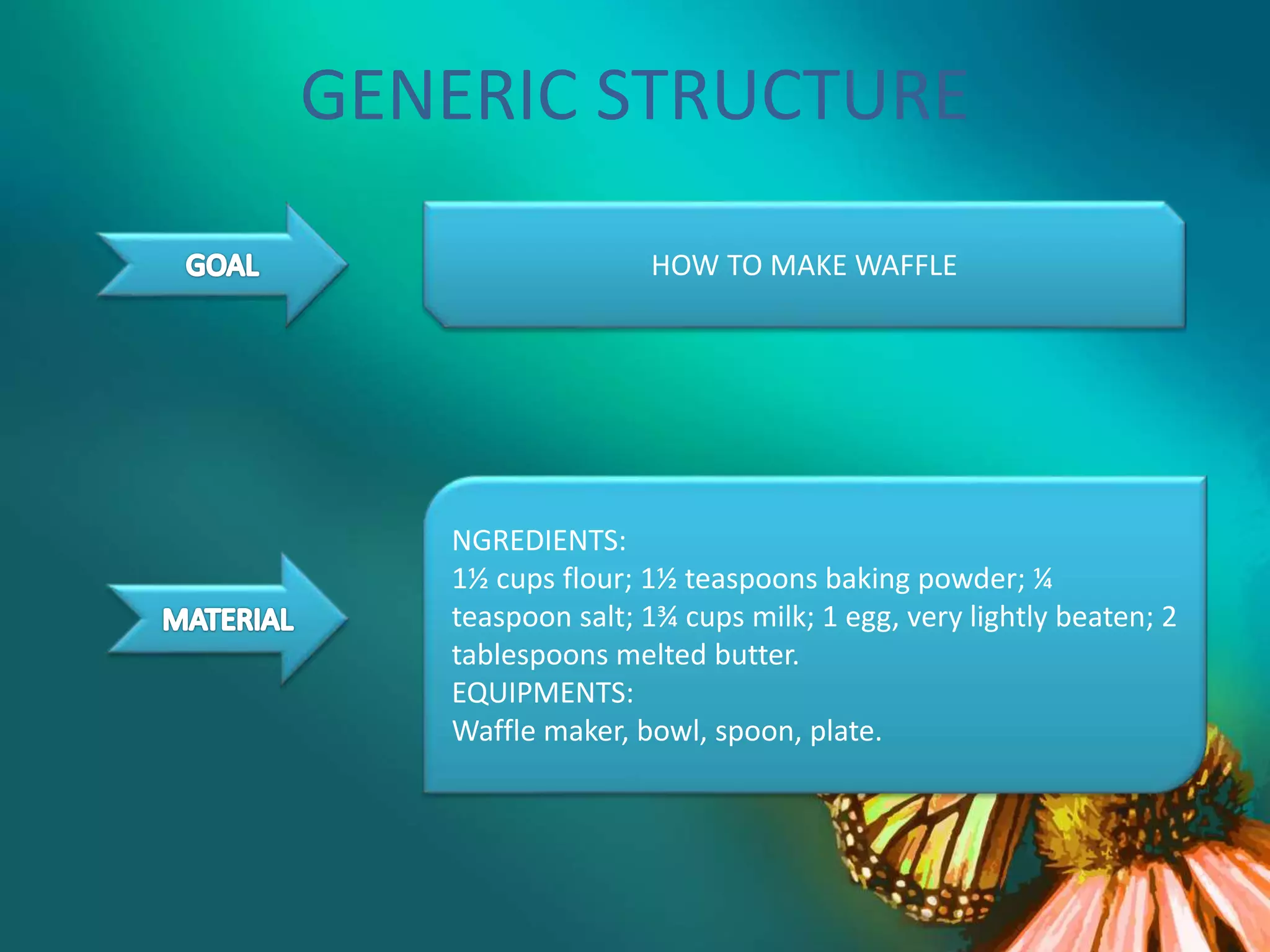 Procedure text - How to Make Waffle | PPTX