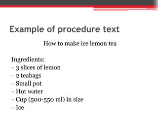 Procedure Text How To Make Tea