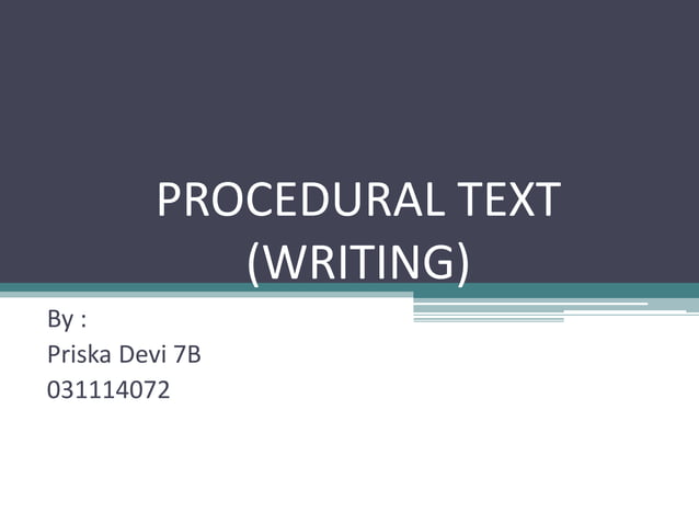 Procedural text etm_priska | PPTX