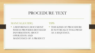 PROCEDURE TEXT NEW KURMER KELAS 10 .pptx