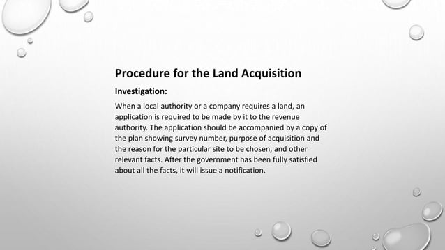 Procedure to acquire land under the land acquisition act, 1894 | PPTX ...