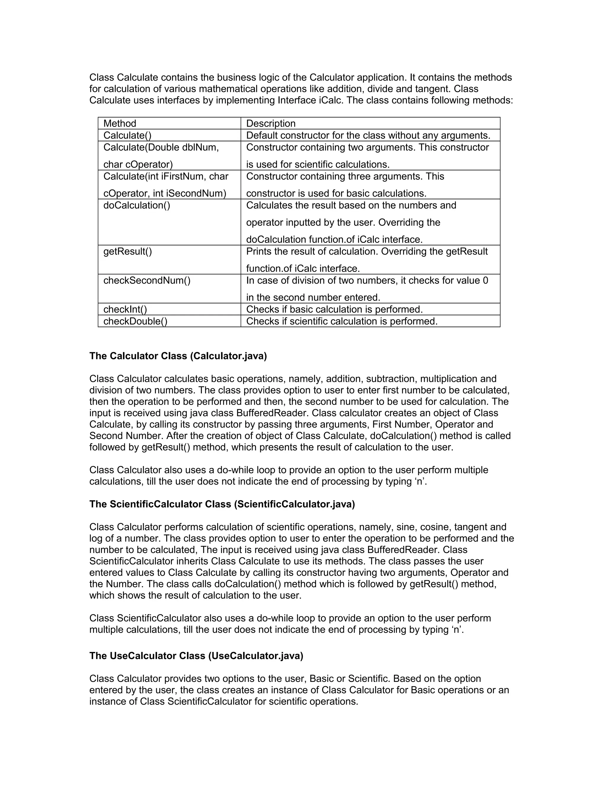 Procedure to create_the_calculator_application java | DOC
