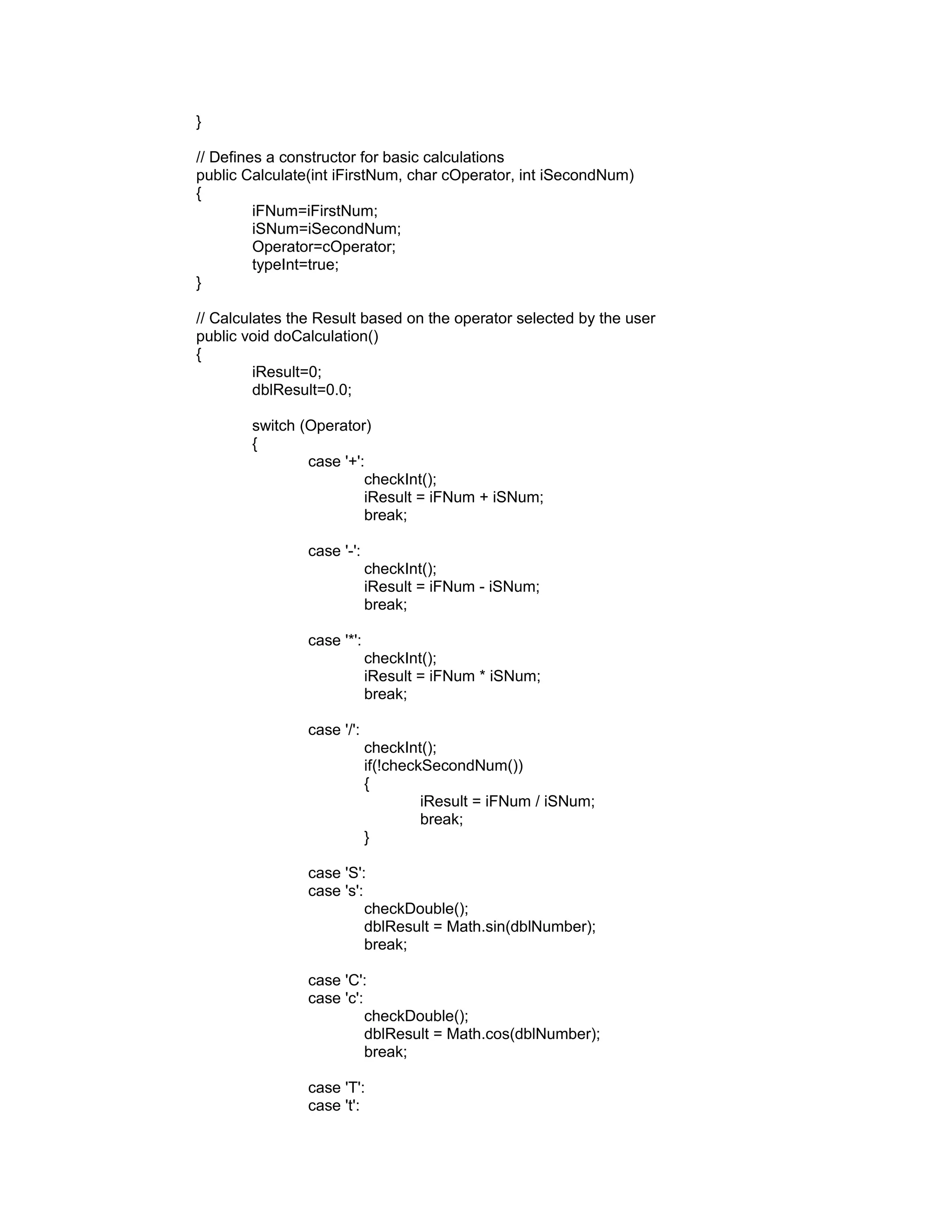 Procedure to create_the_calculator_application java | DOC | Programming Languages | Computing
