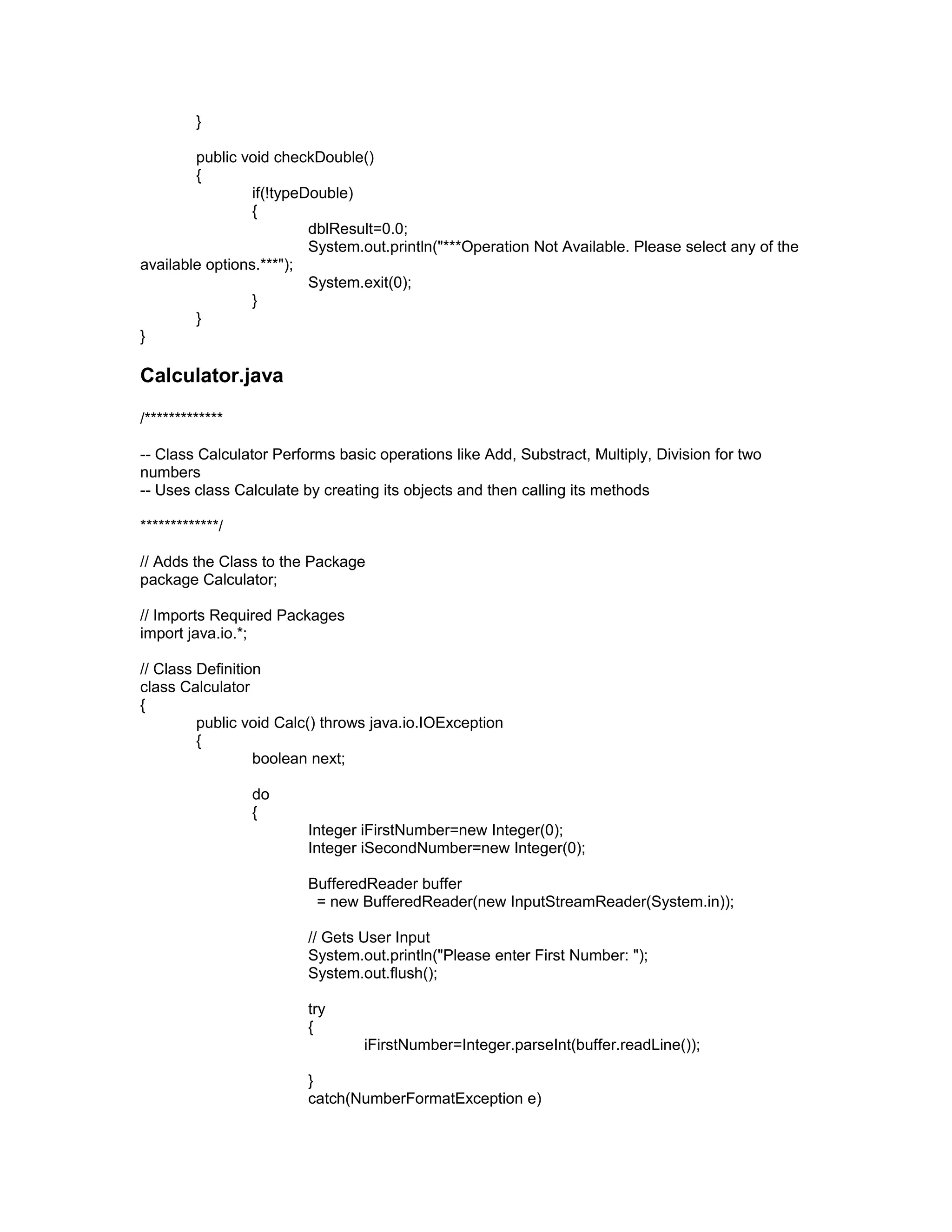 Procedure To Createthecalculatorapplication Java Doc Programming Languages Computing
