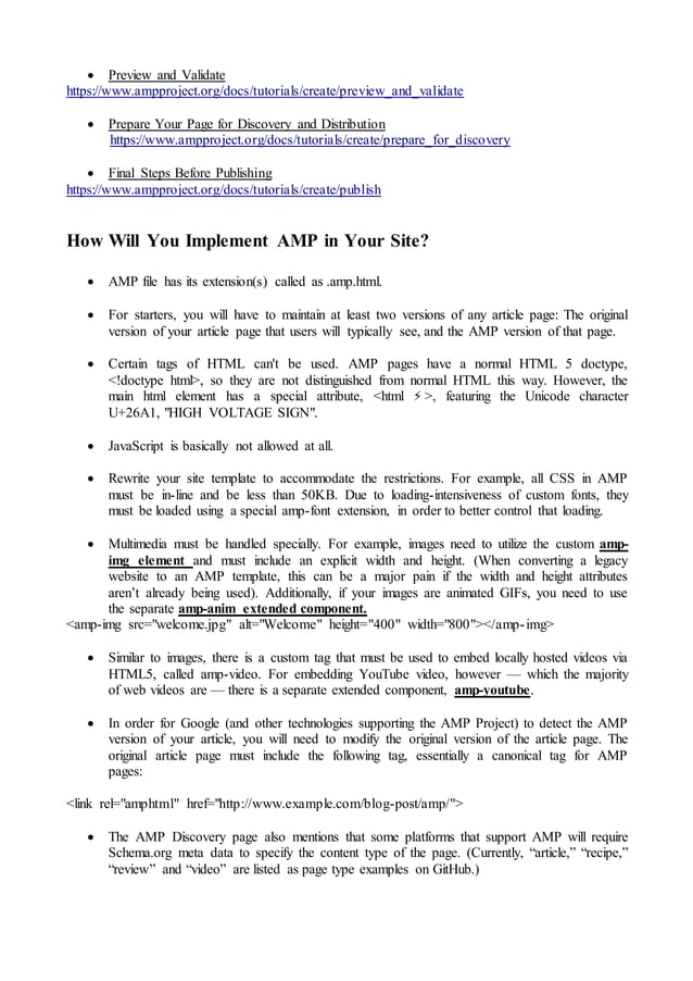 Webwing Technologies - Procedure to Implement AMP in your Website | DOCX