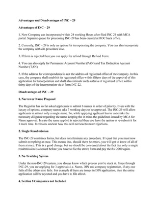 Procedure to registration a pvt as per companies act 2013 | PDF ...