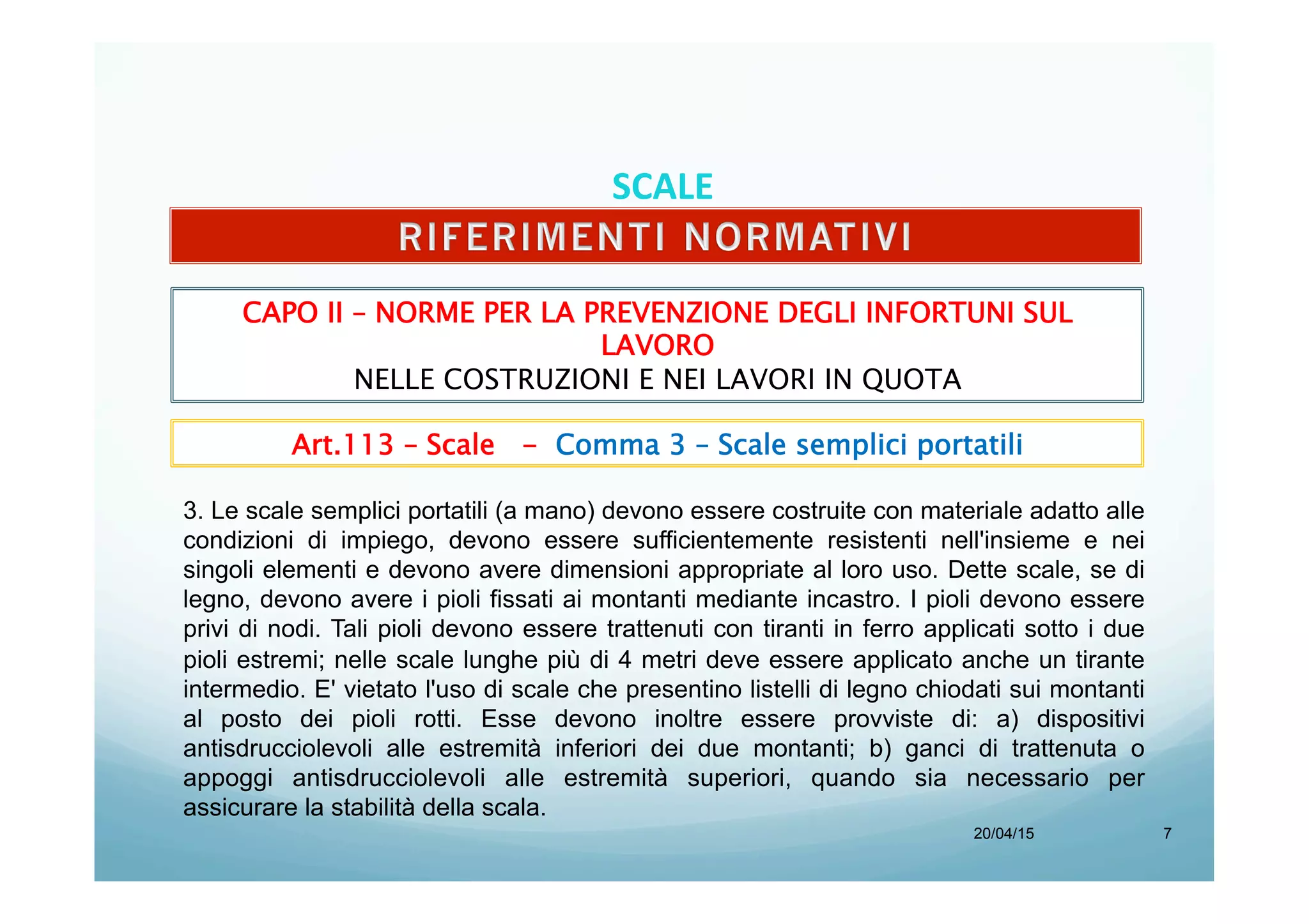 Le procedure utilizzo delle scale, di Veronica Galli | PDF