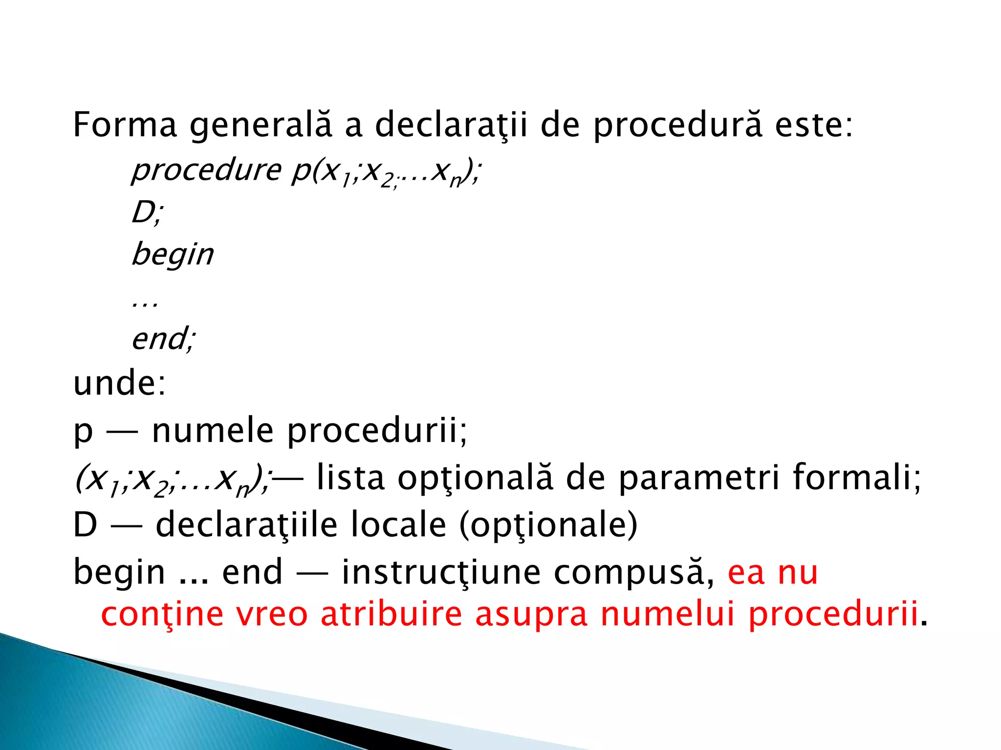 Proceduri | PPT