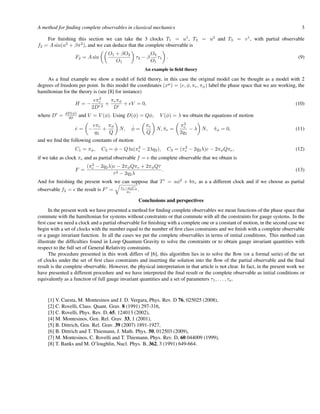 Proceedings A Method For Finding Complete Observables In Classical Mechanics | PDF