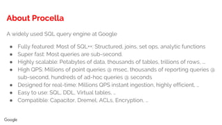 Procella: A fast versatile SQL query engine powering data at Youtube | PPT