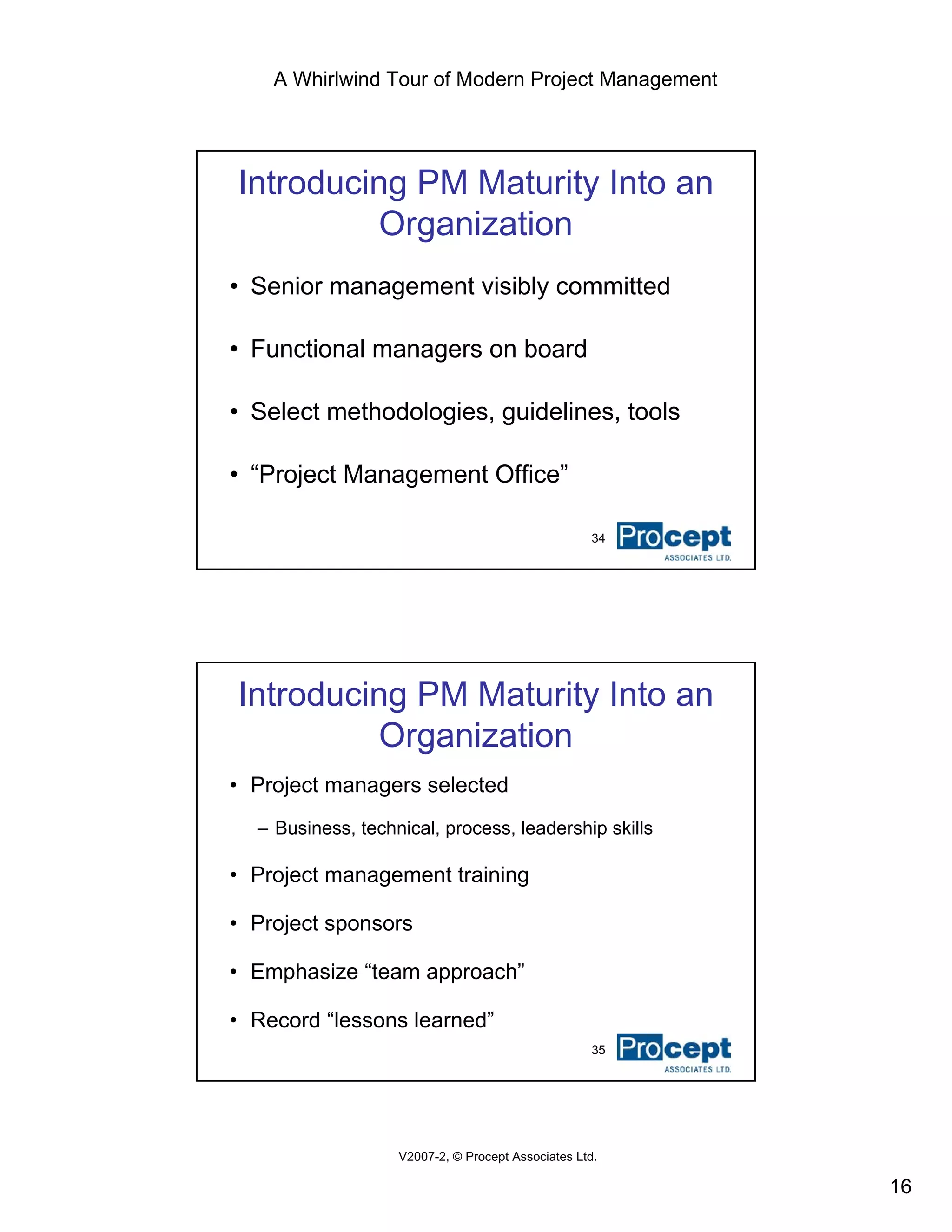 Procept Whirlwind Workshop 2007 | PDF