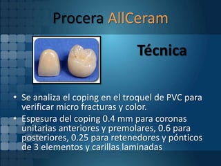 Coronas Procera All Ceram | PPTX