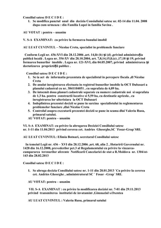 Proces verbal nr. 2 din 12.04.2013