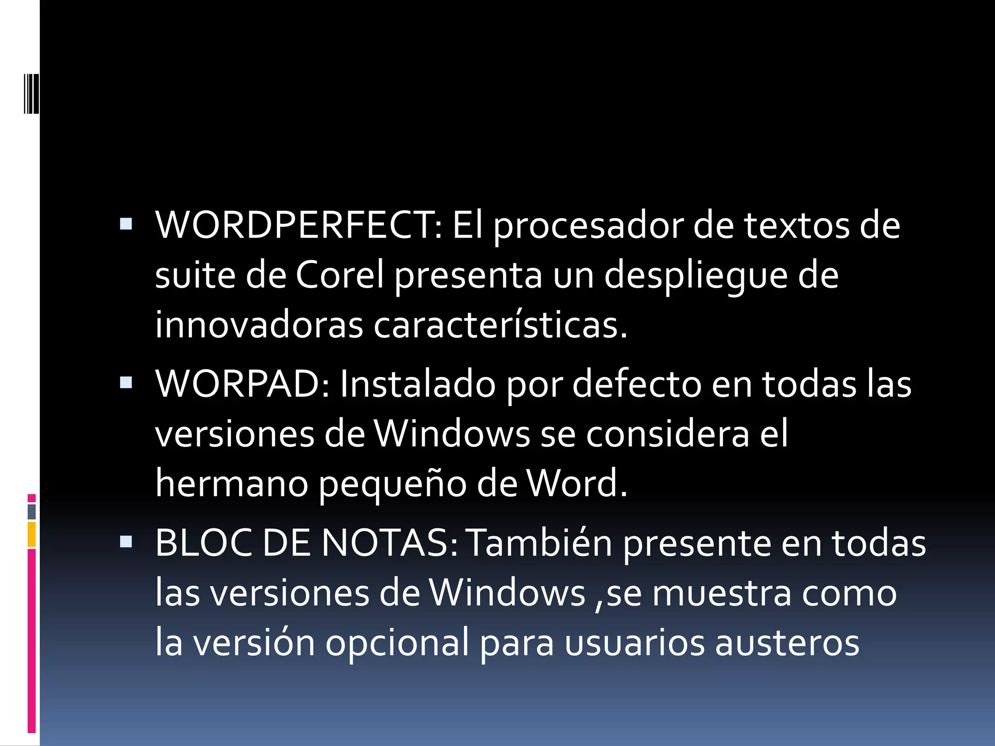 Procesador de textos word | PPTX