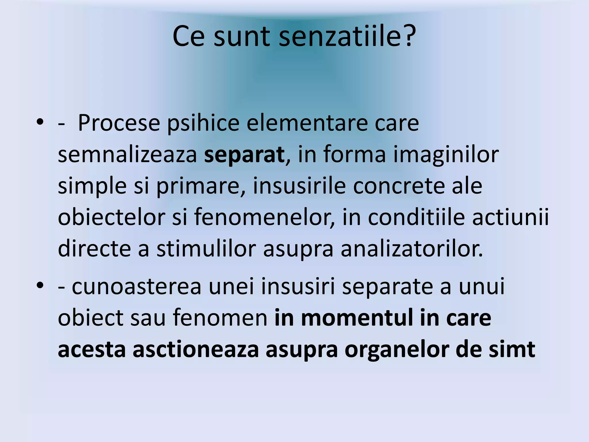 Procesele psihice senzoriale | PPT