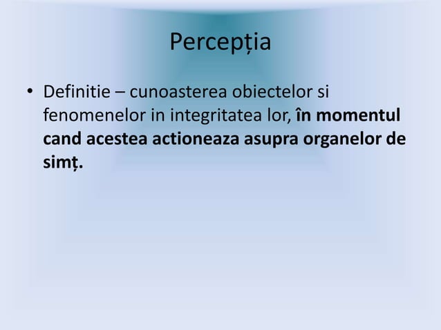 Procesele psihice senzoriale | PPT