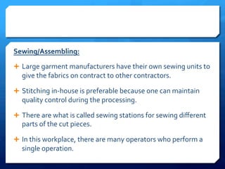 Proces flow in apparel industry | PDF