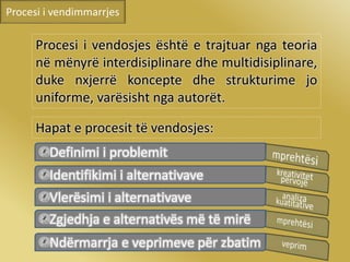 Procesi racional i vendimmarrjes | PPTX