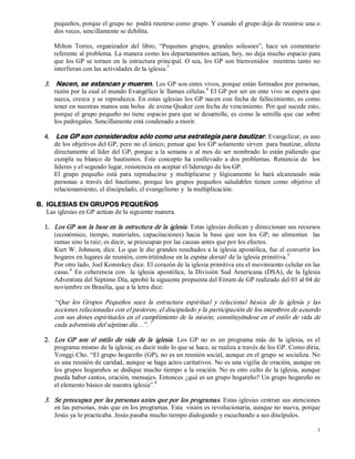 Proceso de cambio una iglesia en grupos pequeños | PDF