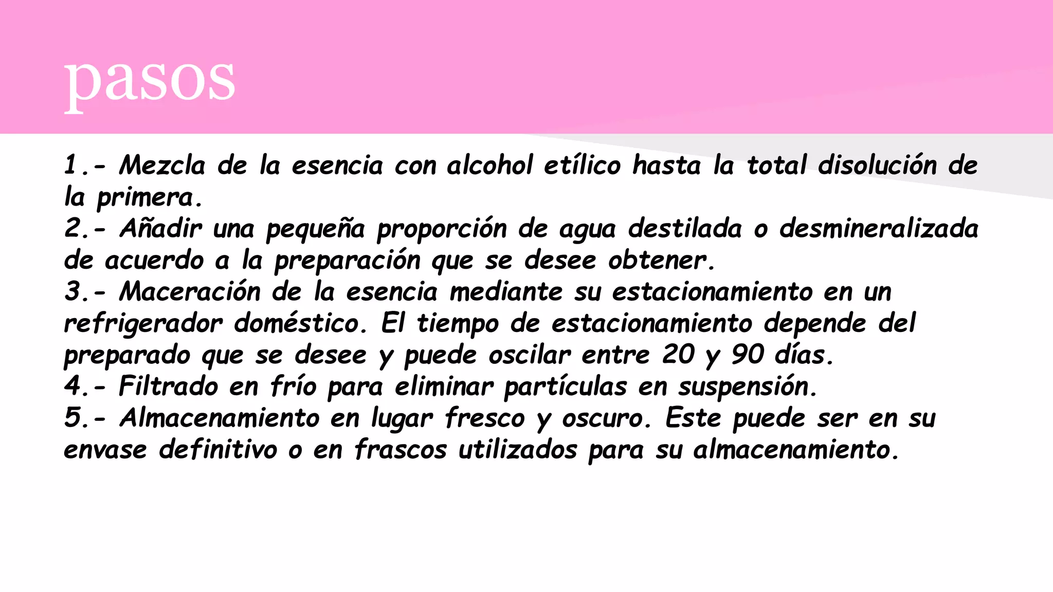 Proceso de cómo se hace el perfume | PPTX