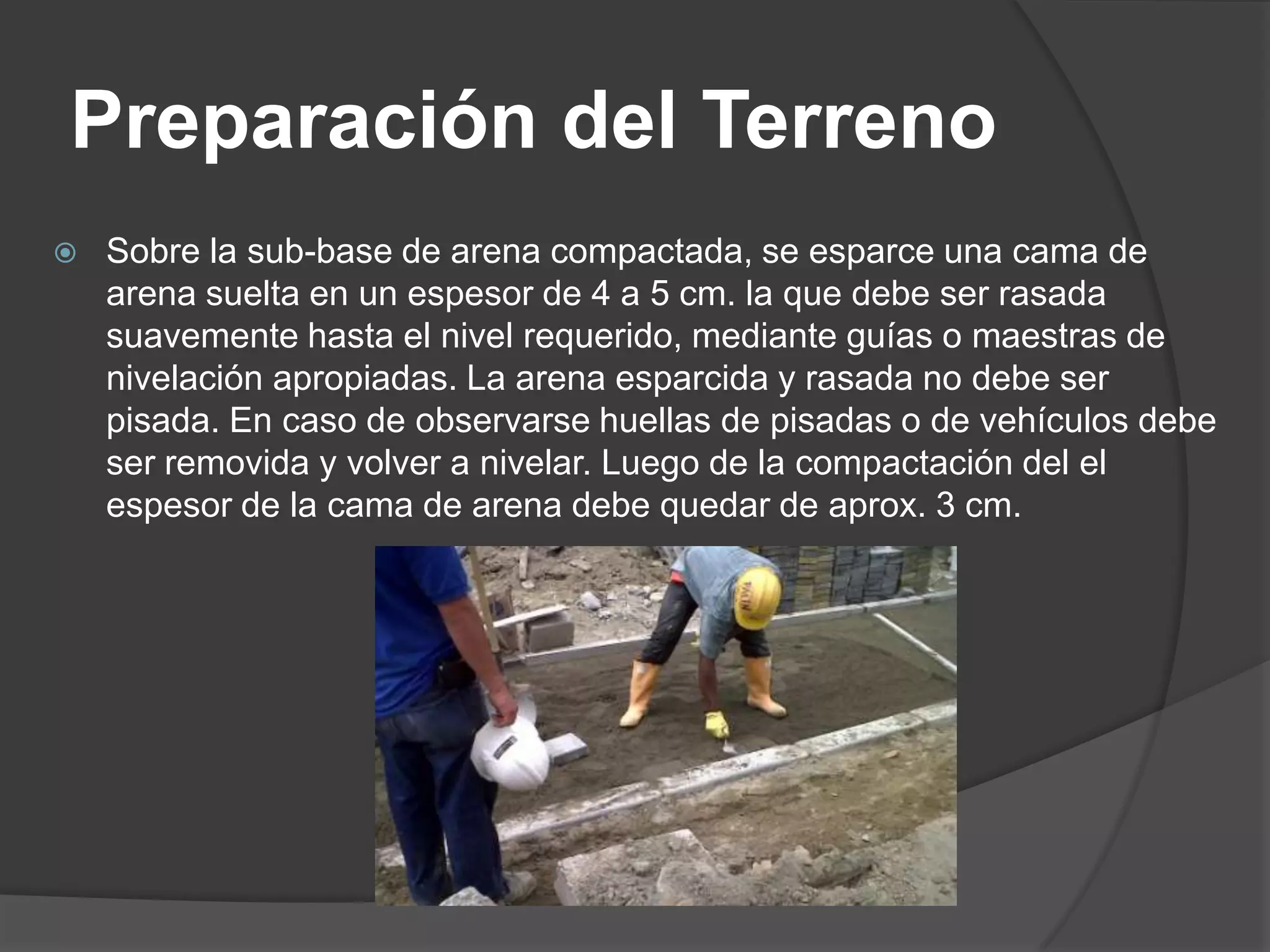 Proceso de construcción de una acera | PPTX