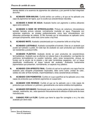 Proceso de curtido de pieles | DOC