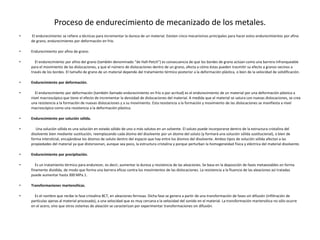 Proceso de endurecimiento de mecanizado de los metales | PPTX