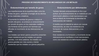 Proceso de endurecimiento de mecanizado de los metales | PPTX